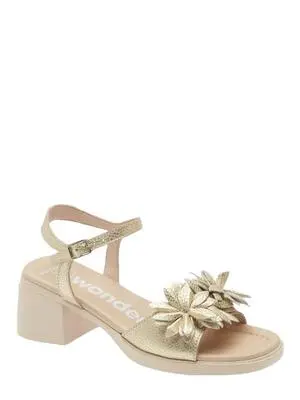 WONDERS Floral Ankle Strap Slide Sandals - Max Platino