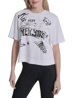 Dkny Embroidered Graphic T-Shirt White