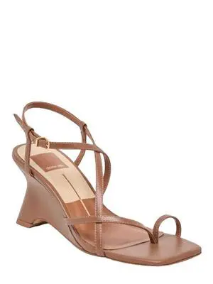 Dolce Vita Aylee Slingback Wedge Sandal - Cognac Leather