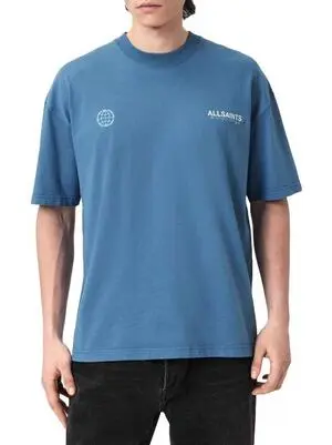 ALLSAINTS Emblem Cotton Graphic T-shirt - Bay Blue