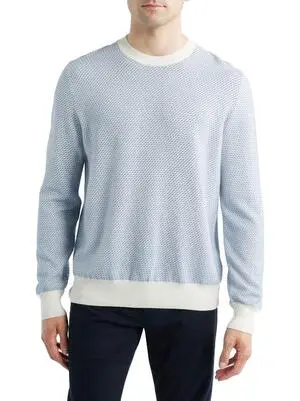 BOSS Silk And Cotton Blend Sweater - Open White