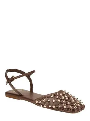 Franco Sarto Inali Ankle Strap Flat - Coffee Bean