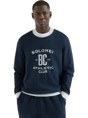 Brunello Cucinelli Cotton French Terry Sweatshirt - Navy Blue