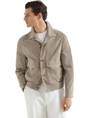 Brunello Cucinelli Suede Shirt Jacket - Khaki