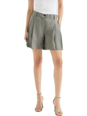 Brunello Cucinelli Linen Shorts - Khaki