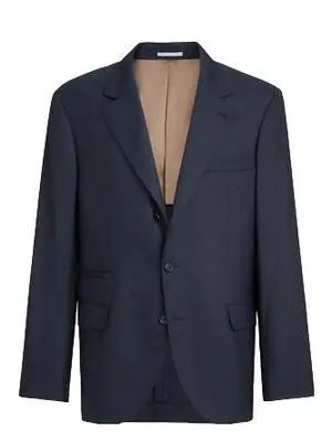 Brunello Cucinelli Houndstooth Blazer - Navy Blue