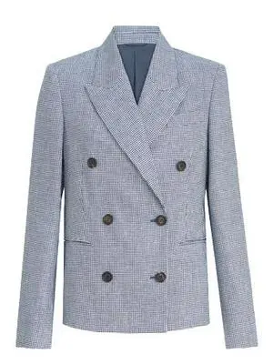 Brunello Cucinelli Houndstooth Blazer - Blue