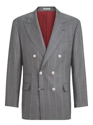 Brunello Cucinelli Virgin Wool Blazer - Medium Grey