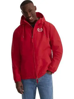 LANDS' END Squall Varsity Jacket - Compass Red/white