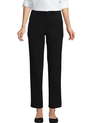 LANDS' END Mid Rise Classic Straight Leg Chino Ankle Pants - Black