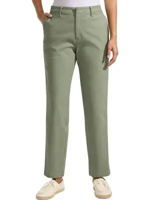 LANDS' END Mid Rise Classic Straight Leg Chino Ankle Pants - Sage
