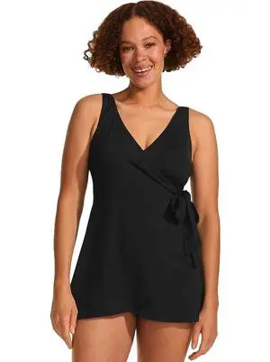 LANDS' END Mastectomy Mini Swim Dress - Black