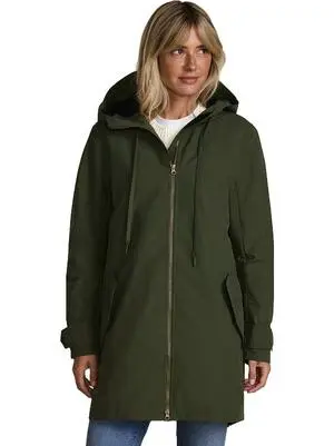 LANDS' END A-line Squall Rain Jacket - Darkest Olive
