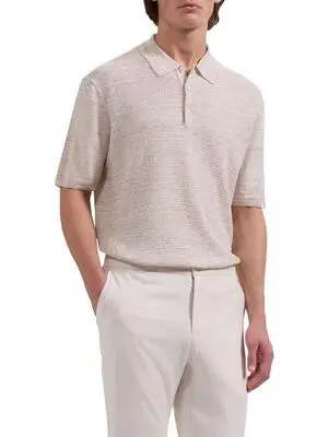 Bugatchi Linen Polo Sweater - Almond
