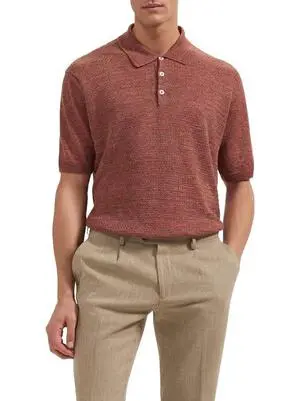 Bugatchi Linen Polo Sweater - Sienna