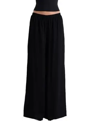House Of Cb Alexa Wide Leg Pull-on Pants - Black