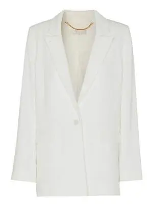 Whistles Andie Notch-lapel Woven Blazer - Cream