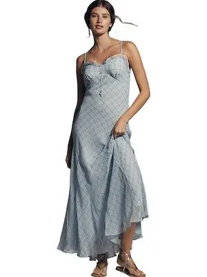Astr The Label Maeryn Sleeveless Maxi Dress - Blue Plaid