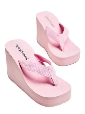 Jeffrey Campbell Astria Wedge Thong Sandals - Pink