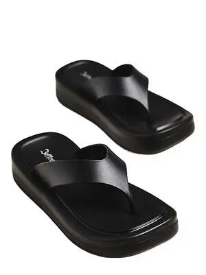 Jeffrey Campbell Darcie Platform Thong Sandals - Black