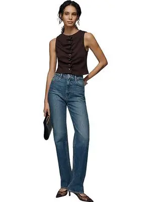 Paige Stevie High-rise Straight-leg Jeans - Bonjour