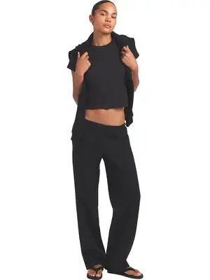 SKIMS Straight Leg Heavyweight Crepe Pants - Obsidian