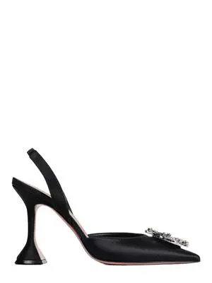 Amina Muaddi Begum Sling Embellished Slingback Pumps - Black