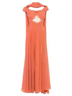 Elie Saab Lace-insert Gown - Orange
