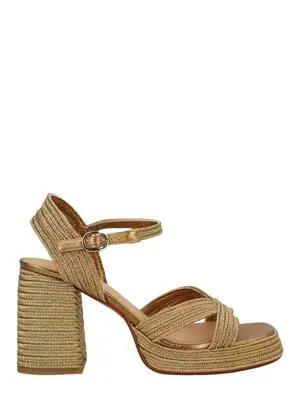 CastaÑer Valle Woven Heeled Sandals - Gold