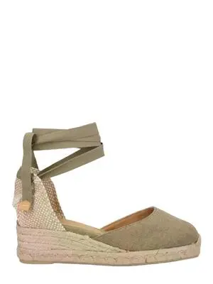 CastaÑer Tie-fastening Wedge Espadrilles - Green