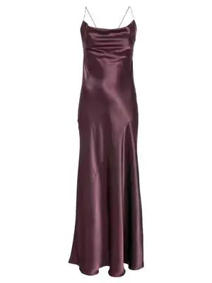 Pinko Cowl-neck Satin Maxi Dress - Purple