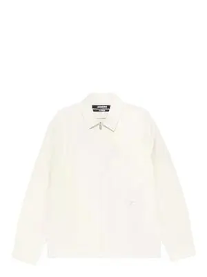 Jacquemus Mecano Embroidered-logo Zip Shirt - Neutrals