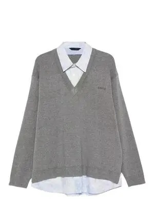 JUUN.J Shirt Detail Sweater - Grey