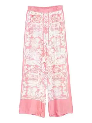 ERMANNO FIRENZE Floral-print Trousers - Pink