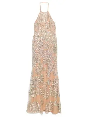 Elie Saab Sequin Embellished Maxi Dress - Neutrals