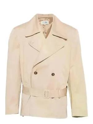 MAISON MARGIELA Double-breasted Belted Jacket - Neutrals