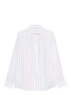 Brunello Cucinelli Striped-pattern Linen Shirt - White