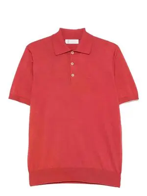 Brunello Cucinelli Buttoned Polo Shirt - Red