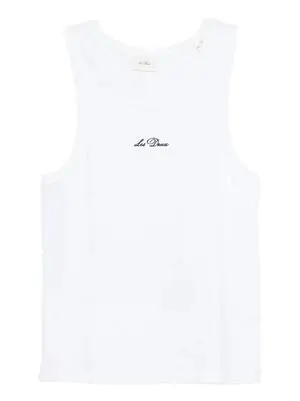 LES DEUX Logo-embroidery Tank Top - White