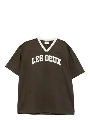 LES DEUX V-neck Perforated T-shirt - Brown