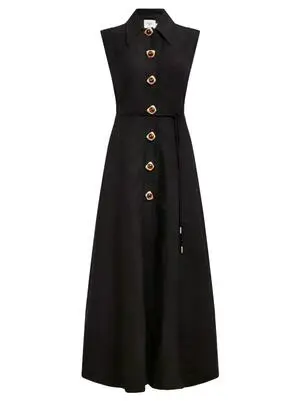 Aje Sasha Button-up Midi Dress - Black