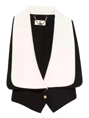 Elisabetta Franchi Contrasting-collar Waistcoat - Black
