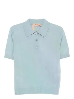 N°21 Button-embellished Polo Top - Blue