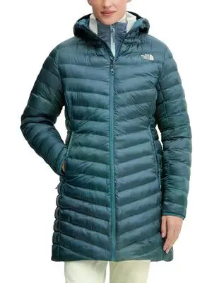 The North Face Huila Hooded Quilted Parka Coat - Blue