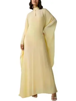 Hemant & Nandita High-neck Belted Maxi Dress - Yellow