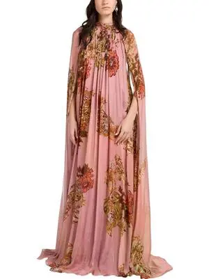 Hemant & Nandita Floral-print Maxi Dress - Pink