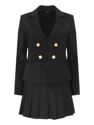 Alice + Olivia Blazer Pleated Mini Dress - Black