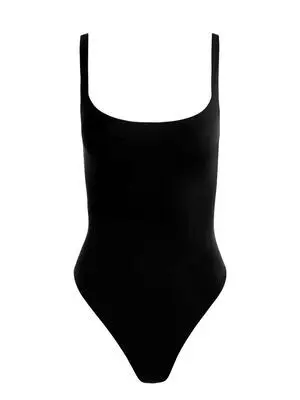 Alice + Olivia Square Neck Bodysuit - Black