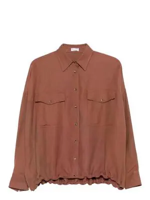 Brunello Cucinelli Pocket Gathered Top - Brown