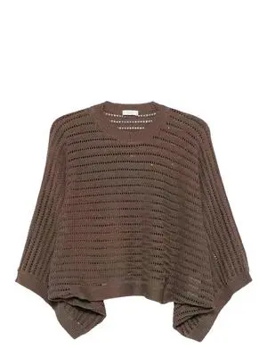 Peserico Openwork Knit Sweater - Brown